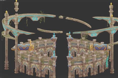韩国网游一套场景3d模型 带贴图 游戏模型库 千模网