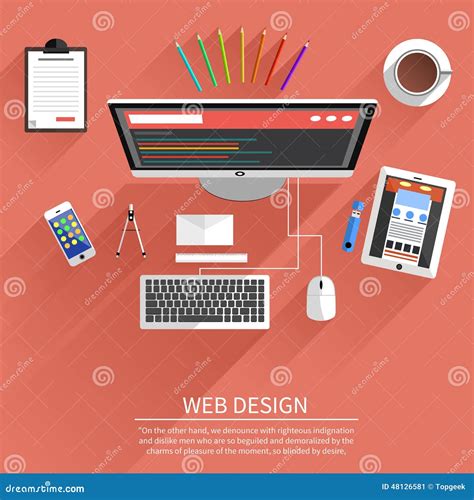 Web Design Program For Design And Architecture Stock Vector Illustration Of Monitor Flat