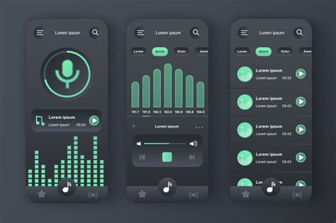 Music Ui Mobile App Interface Design Royalty Free Vector