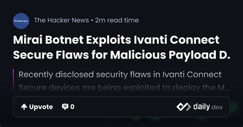 mirai botnet exploits ivanti connect secure flaws for malicious payload