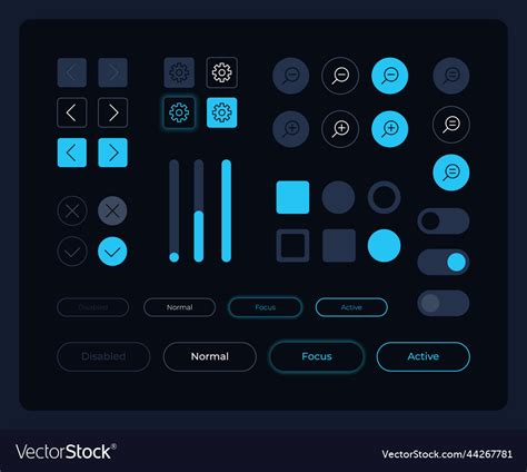 Multiple Buttons Ui Elements Kit Royalty Free Vector Image