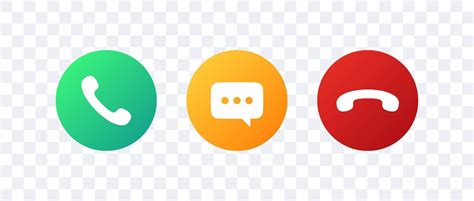 Phone Call Icons Accept And Decline Incoming Call Icons Vector Icons 17458458 Vector Art At