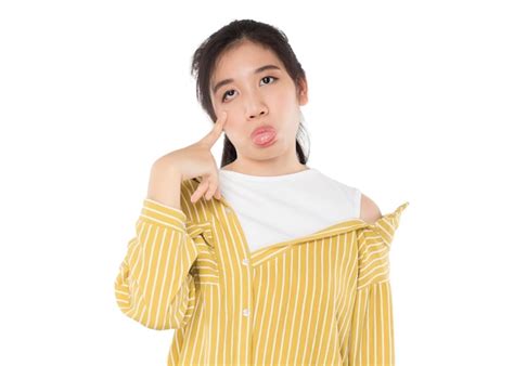 Premium Photo Asian Teenage Girl Make Cheeky Face