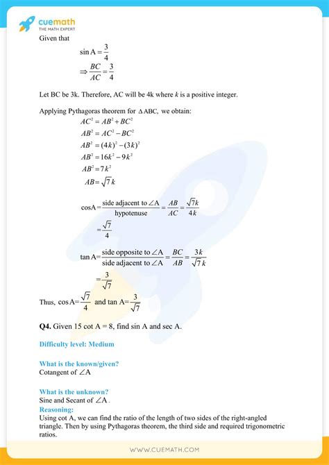Ncert Solutions Class 10 Maths Chapter 8 Introduction To Trigonometry Access Pdf
