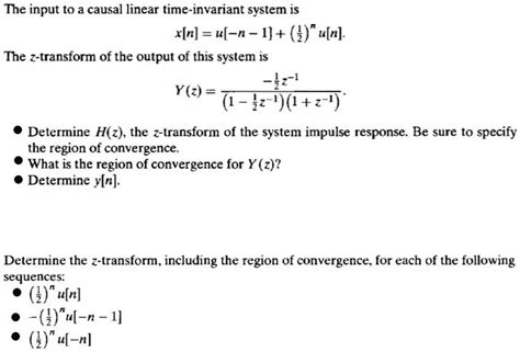 Solved The Input To A Causal Linear Time Invariant System Is X N U