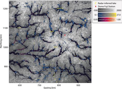 Subglacial Drainage Predicted Over The Bed Topography Ensemble Stream Download Scientific