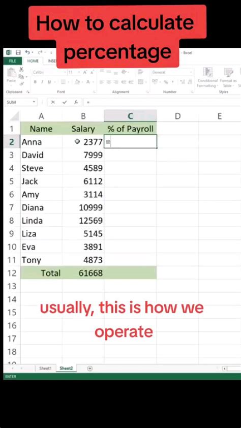Calculate Percentage In Excel