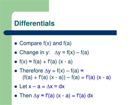 Ppt Linear Approximation And Differentials Section 39 Powerpoint