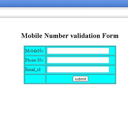 Mobile Number Validation Form In JavaScript