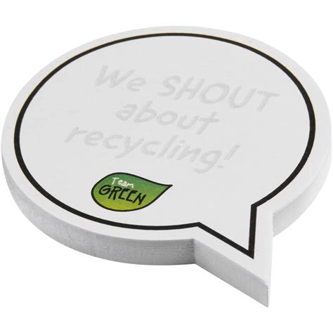 Sticky Mate® Speech Bubble Shaped Recycled Sticky Notes
