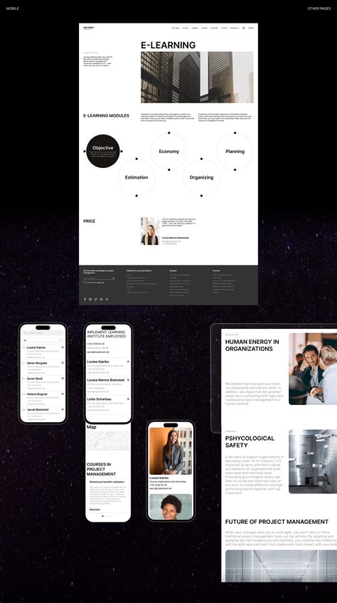 implement learning institute corporate website on behance