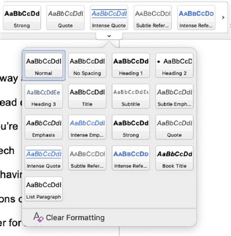 A Screenshot Of A Drop Down Menu In Microsoft Word That Displays Download Scientific Diagram