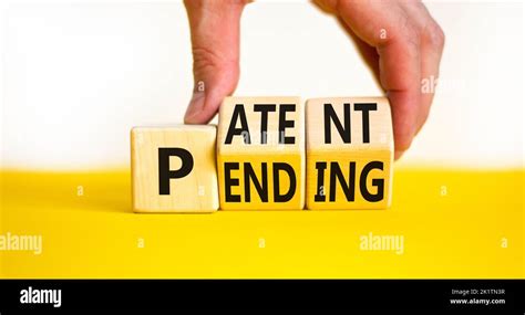Patent Pending Symbol Concept Words Patent Pending On Wooden Cubes Businessman Hand Beautiful