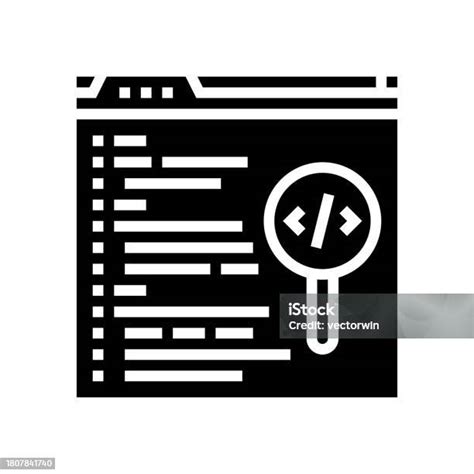 코드 검토 소프트웨어 글리프 아이콘 벡터 일러스트레이션 개발에 대한 스톡 벡터 아트 및 기타 이미지 개발 데이터 벡터