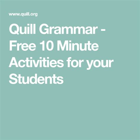 Quill Grammar Free 10 Minute Activities For Your Students