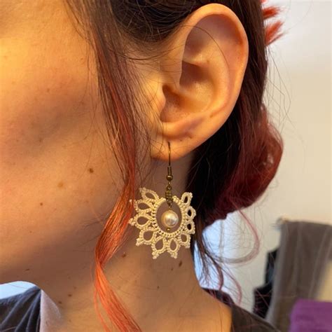 Red Statement Earrings Red Lace Earrings Red Dangle Earrings Red