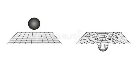 General Theory Of Relativity Rubber Sheet Model Stock Vector