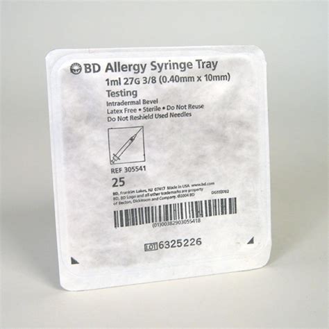 Bd Precisionglide™ Allergy Syringe With Needle 1cc 27g X 38