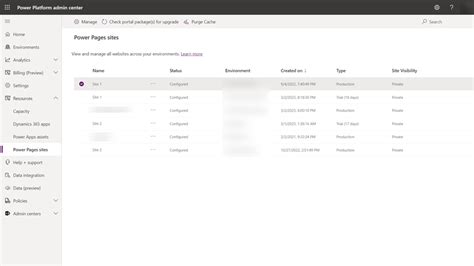 從 Power Platform 系統管理中心管理網站 Microsoft Learn