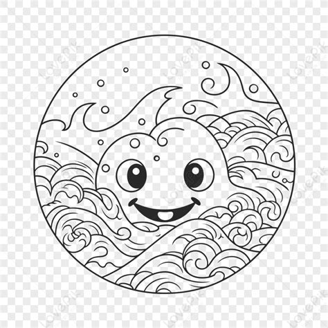 바다에서 아이들을 위한 색칠 페이지 개요 스케치 드로잉 벡터무늬선 그리기 Png 일러스트 무료 다운로드 Lovepik