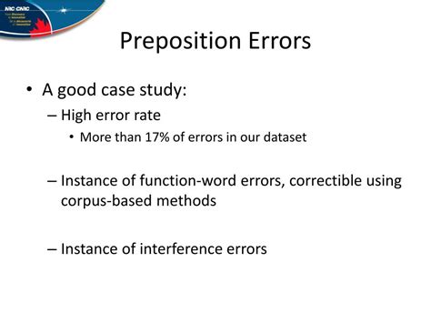 Ppt First And Second Language Models To Correct Preposition Errors