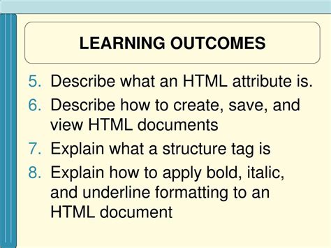 Ppt Plug In T10 Creating Webpages Using Html Powerpoint Presentation Id5516122