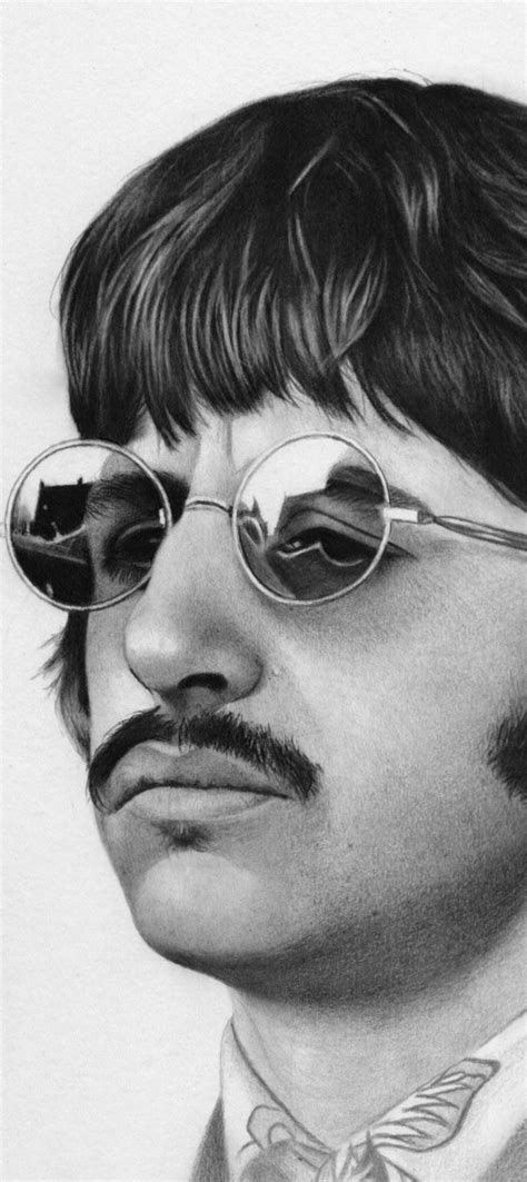 Ringo Starr Pencil Drawing The Beatles Drummer Original Art Etsy