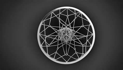 Metallic Geometric Structure With Intricate Lattice Design Stock