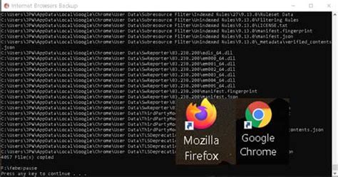 Browser Backup Script Jon Paul Walton