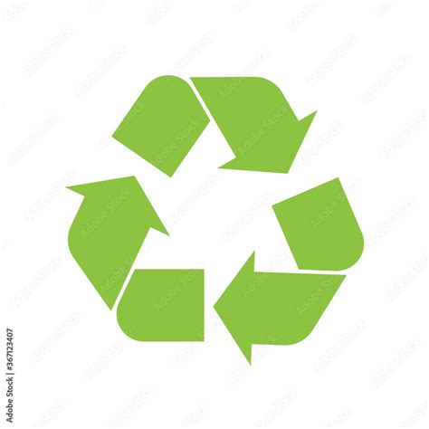 Recycle Vector Icon Arrows Recycle Eco Green Symbol Rounded Angles Recycled Sign Illustration