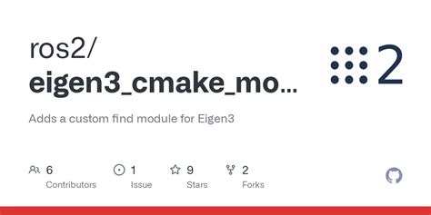 Github Ros2 Eigen3 Cmake Module Adds A Custom Find Module For Eigen3