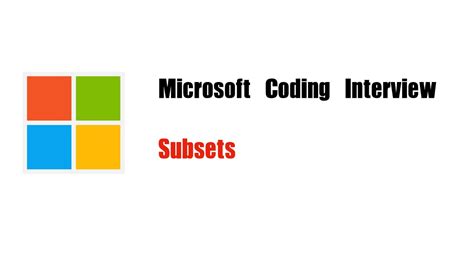 Microsoft Coding Interview Question Leetcode Subsets YouTube