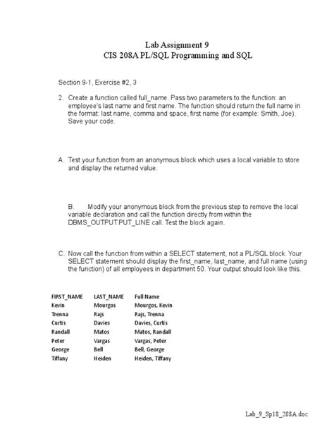 lab 9 sp18 208a download free pdf subroutine oracle database