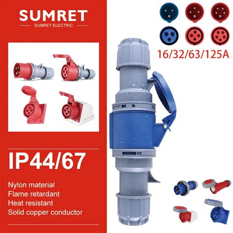 IP67 Industrial Plug And Socket IP44 Waterproof Explosion Proof 3P 4 Core 5 Pin 16a 32a