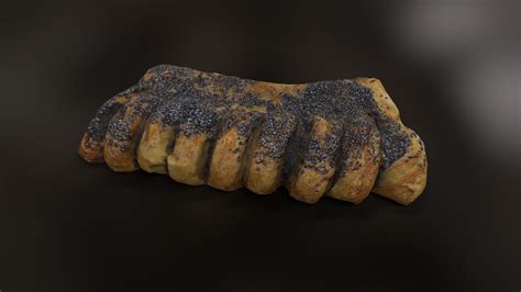 Puff Pastry Bun With Poppy 3d Model By Grishmanovskij Anton