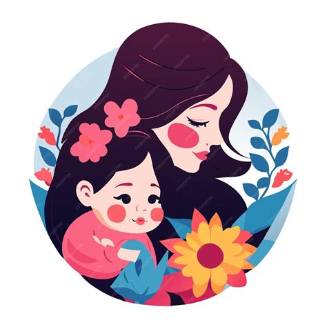 Premium Vector Mom And Daughter Love Background For Mothers Day
