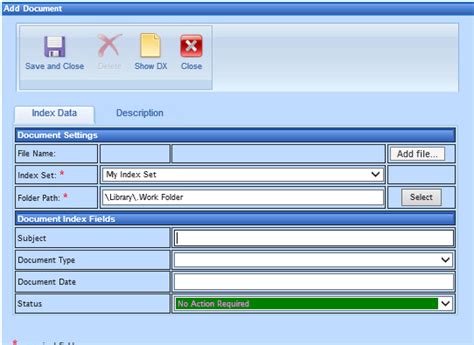Web Client Add Edit Document