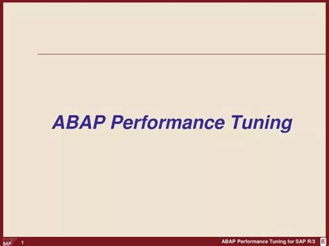 Ppt Abap Performance Tuning Powerpoint Presentation Free Download Id 4013886