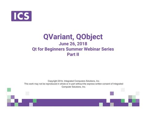 Qvariant Qobject — Qts Not Just For Gui Development Pdf