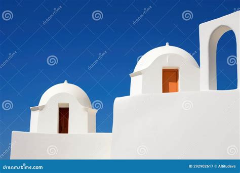 Cycladic Architecture Against A Blue Sky Stock Image Cartoondealer