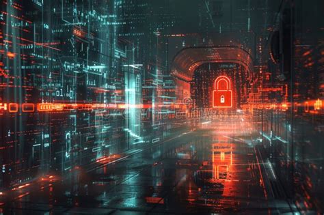 Digital Padlock Protecting Data On A Circuit Board Stock Image Image