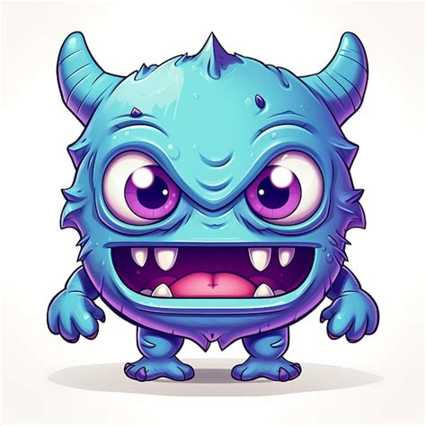 Premium Ai Image Blue Monster Character Tinkerbot Demon Aquamarine Comic Satire Flickr Kawaii