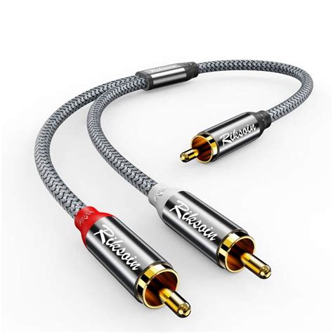 RCA to 2RCA Subwoofer Cable Audio, 1.64 FT Cable 2RCA to 1RCA Bi ...