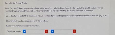 Survival In The Icu And Gender In The Dataset