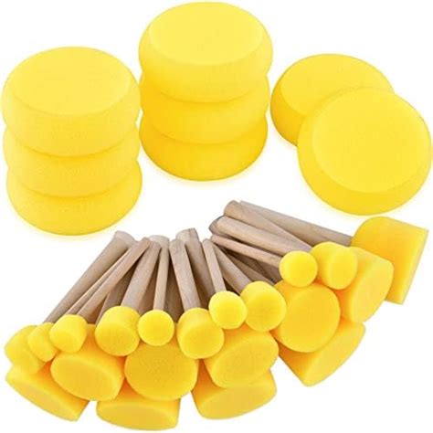 Amazon.com: 20 PCS Round Sponges Brush Set Kids Painting Tools - Pistha Sponge Painting Stippler ...