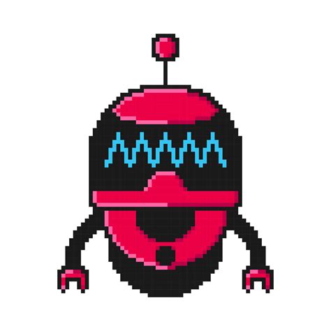 Vector 8 Bit Modern Illustration Robot Design 22039330 Vector Art At