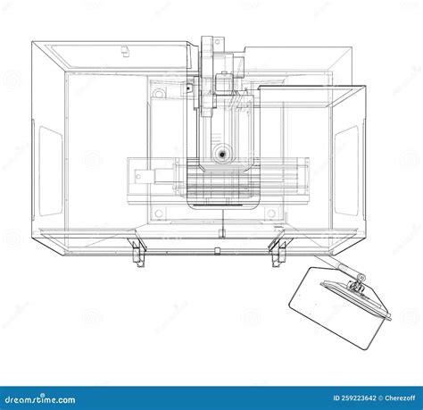 Metalworking CNC Milling Machine Vector CartoonDealer Com 259223642