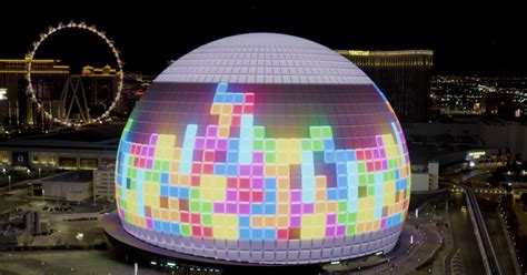 Sphere Turns Into Giant Tetris Game For Ces Week Celebrating 40th