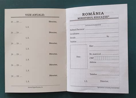 Carnet De Elev Pentru şcoli Profesionale Hiperborea
