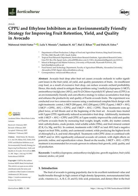 Pdf Cppu And Ethylene Inhibitors As An Environmentally Friendly